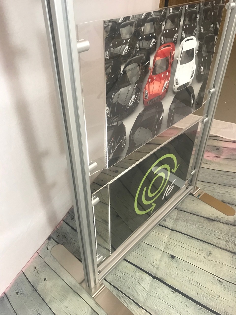 PF3A: Upright ladder displays for hook-over poster holders